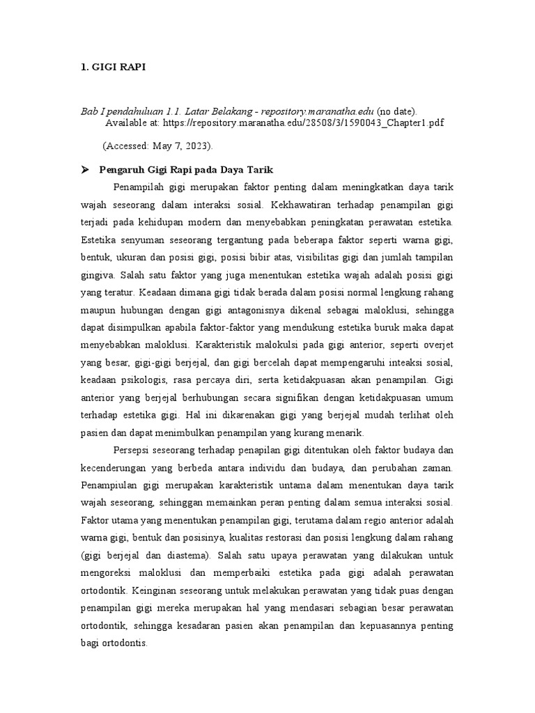 Gigi Rapi Dan Gigi Gingsul | PDF