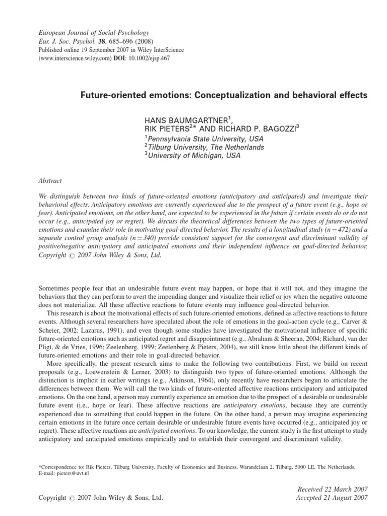 Baumgartner 2008 | PDF | Emotions | Affect (Psychology)