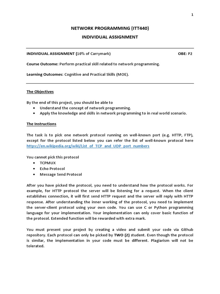 Individual Assignment | Download Free PDF | Hypertext Transfer Protocol | Port (Computer Networking)