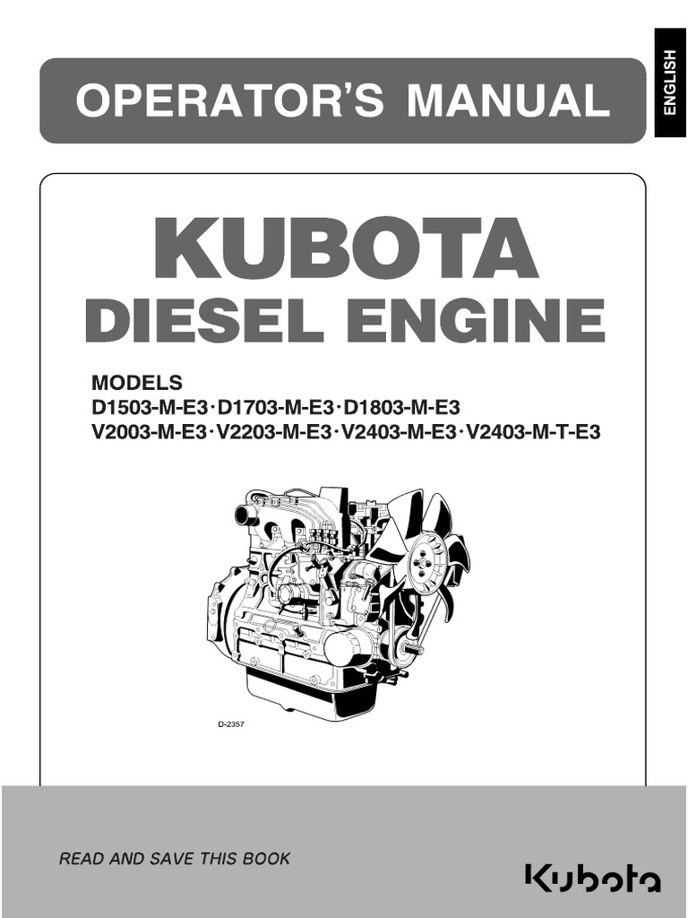 Kubota V2403 Operators Manual | PDF | Radiator | Engines
