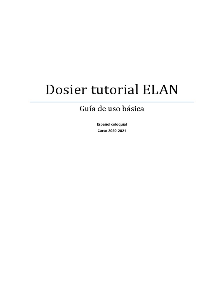 00.dosier ELAN | PDF | Archivo de computadora | Ventana (informática)