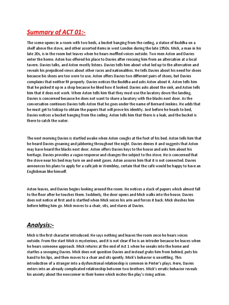 Summary of ACT 01:-: Analysis | PDF