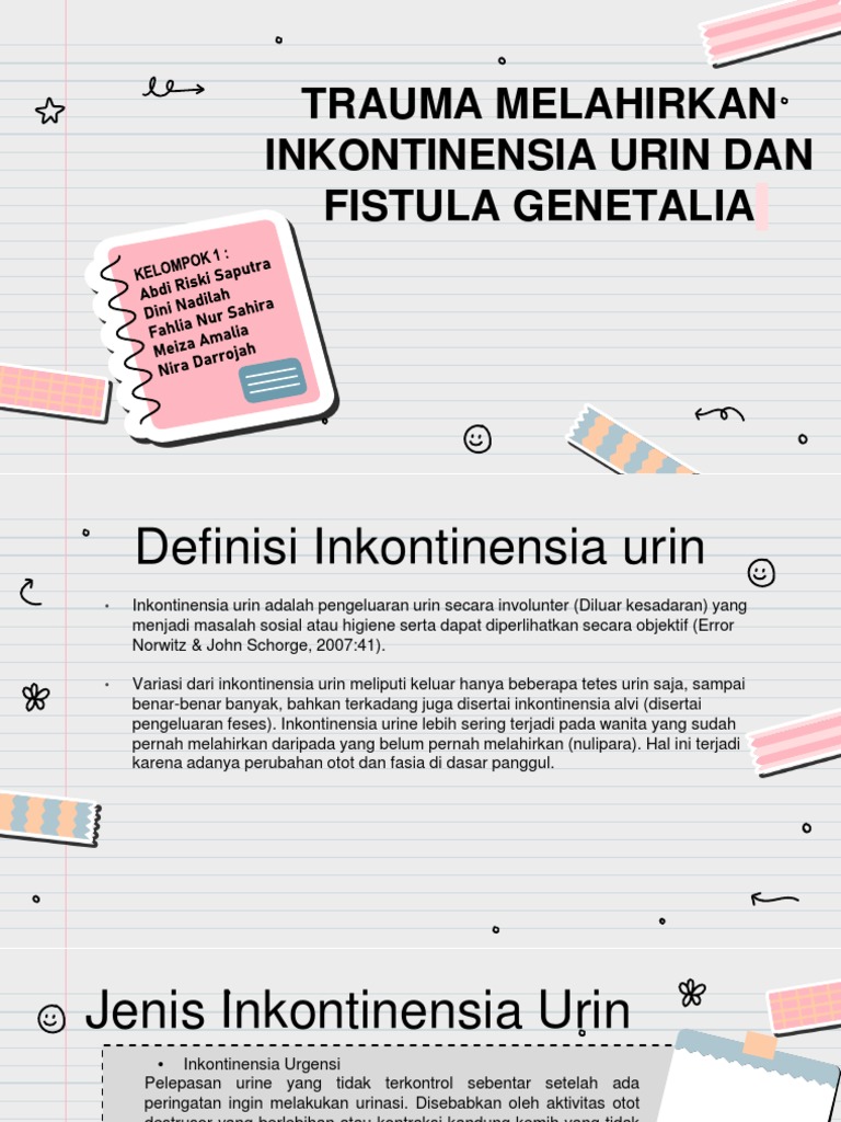 inkontinensia urin dan fistula genitalia | PDF