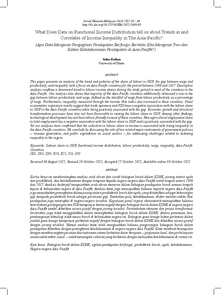 Selim Raihan - Inequality and Public Policy in Asia | PDF | Labour ...