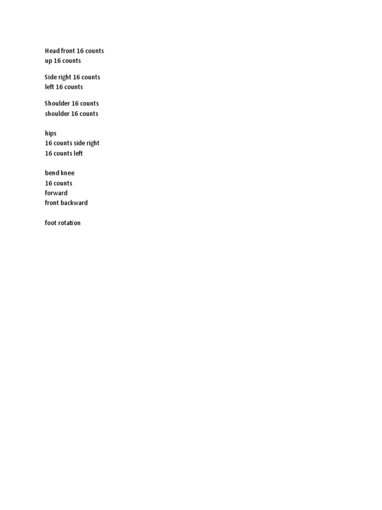 16-Count Dance Routine Breakdown | PDF | Cooking, Food & Wine