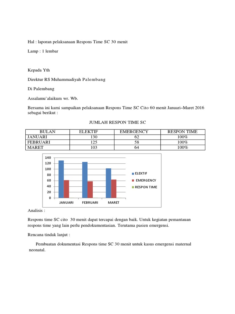 Laporan Pelaksanaan Respons Time SC 30 Menit Tahun 2017 | PDF