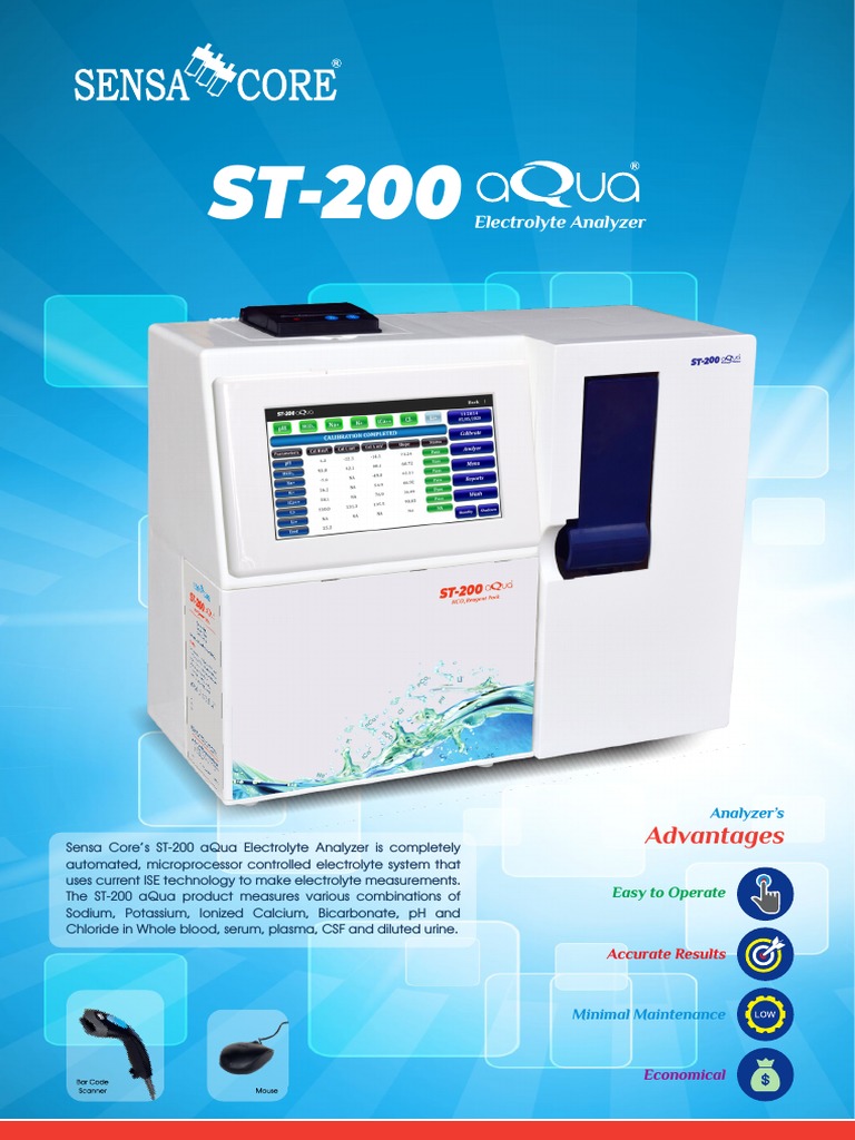 ST-200 AQua (HCO3) Brochure | Download Free PDF | Sodium | Electrolyte