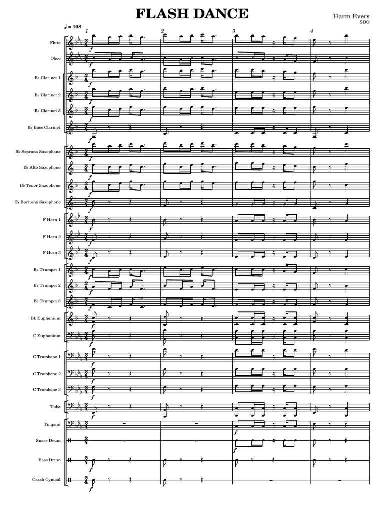Flash Dance (Harm Evers) | PDF | Tuba | Music Production