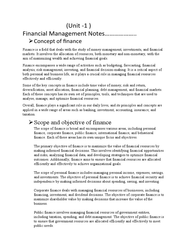 Financial Management Notes | PDF | Limited Liability Company | Internal ...