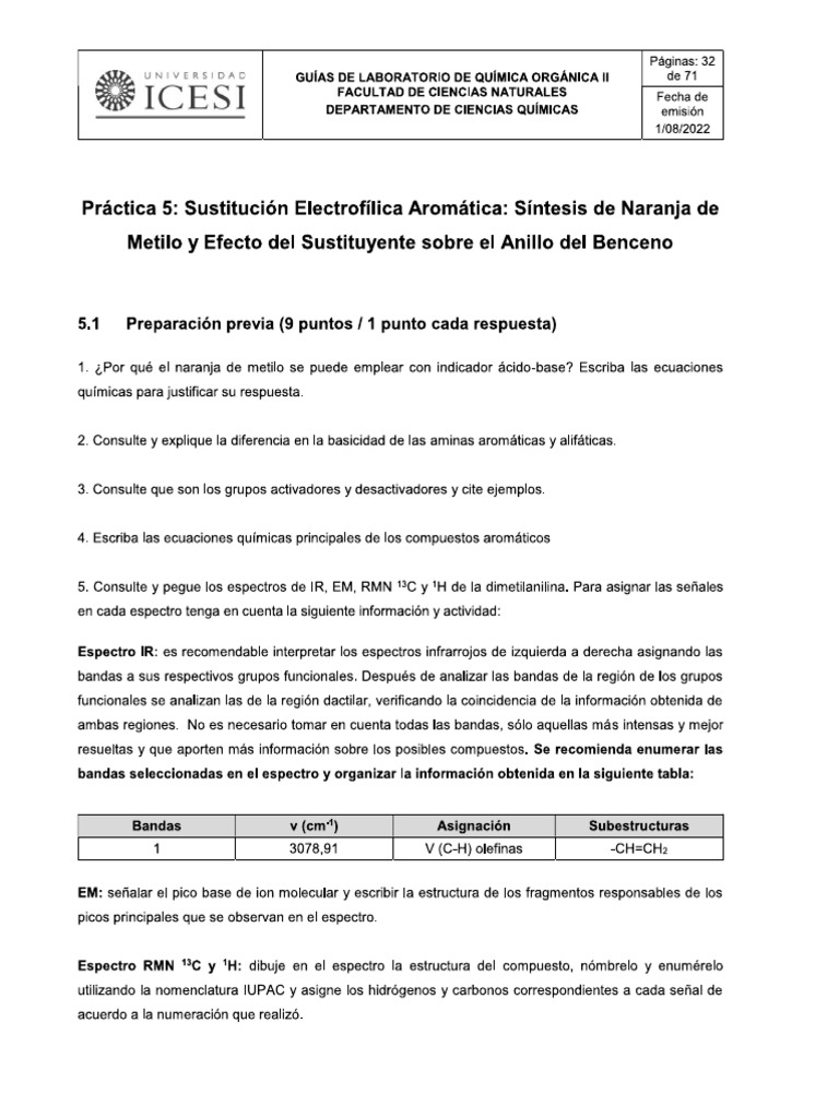 PRÁCTICA 5 REACCIONES DE SUSTITUCion | PDF