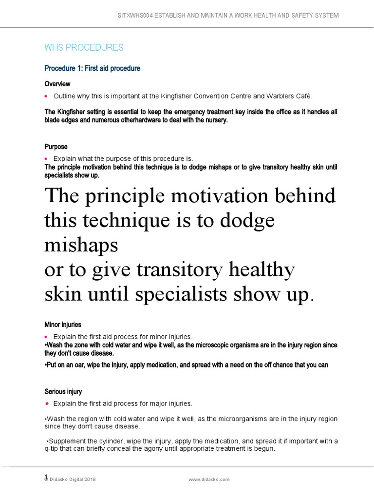 WHS Procedures | PDF | Risk | Occupational Safety And Health