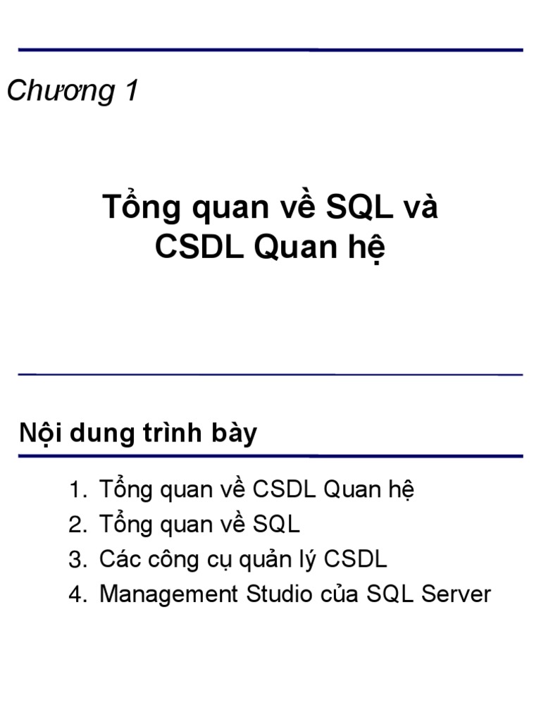 Bai - 01-Tong Quan Ve SQL Server Va CSDL | PDF