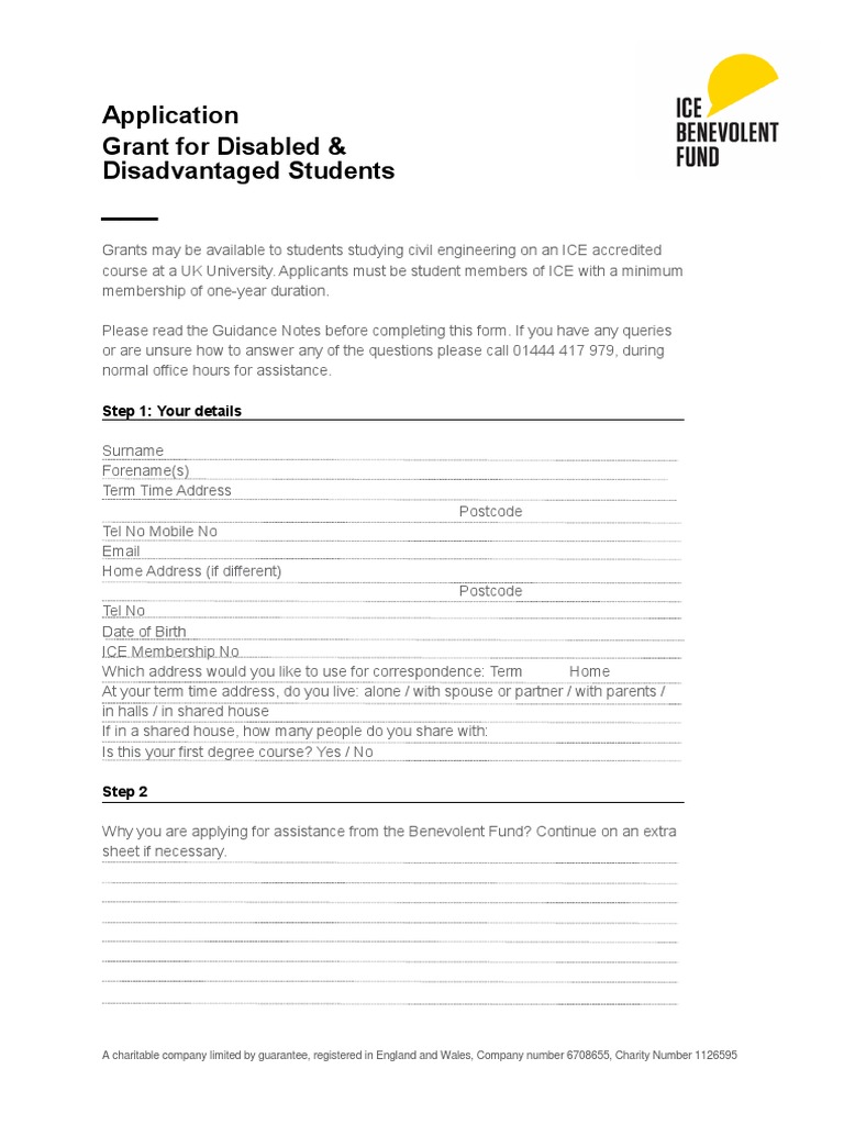 Student Grant Application Form | PDF | Charitable Organization | Credit