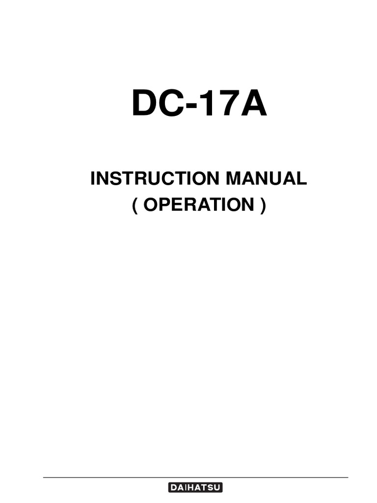 Dc17a Instruction Manual (Operation) ) V00a | PDF | Piston | Cylinder ...