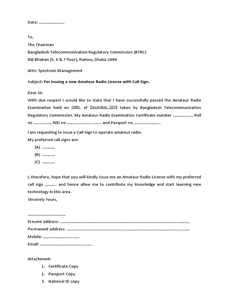 Application For Call Sign | PDF