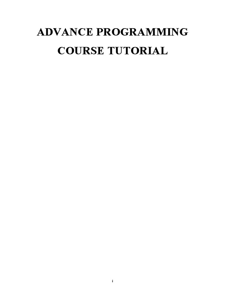 Advanced Programming Course Tutorial Pdf Control Flow Internet Protocol Suite 