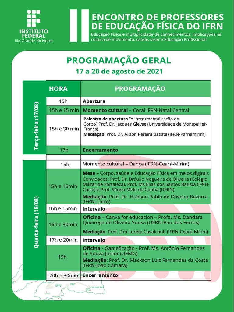 Programação final_II EPEF_IFRN | PDF