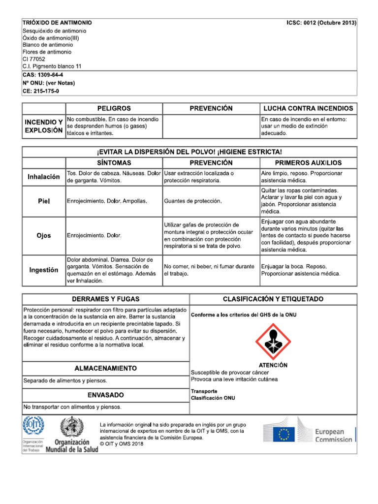 FDS Trioxido Antimonio | PDF