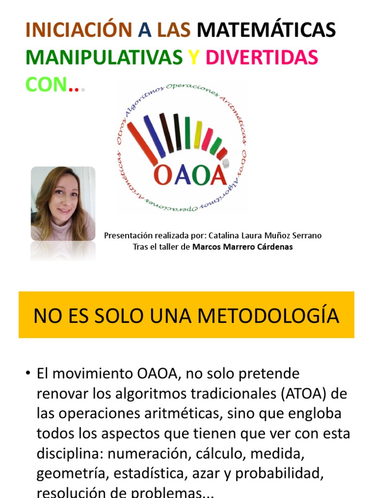 Iniciacion A Las Matematicas Manipulativas y Divertidas Con Oaoa | PDF | Pensamiento | Aprendizaje