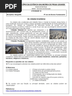 Avaliação Geografia Funções Da Cidade | PDF