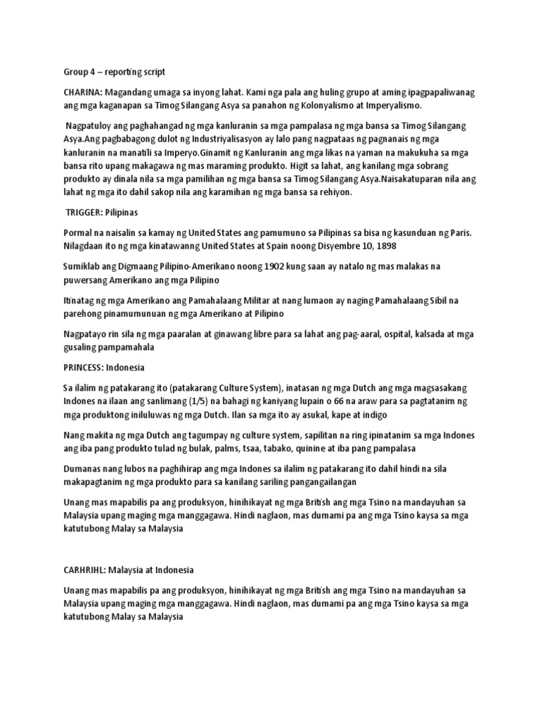 Reporting Script | PDF