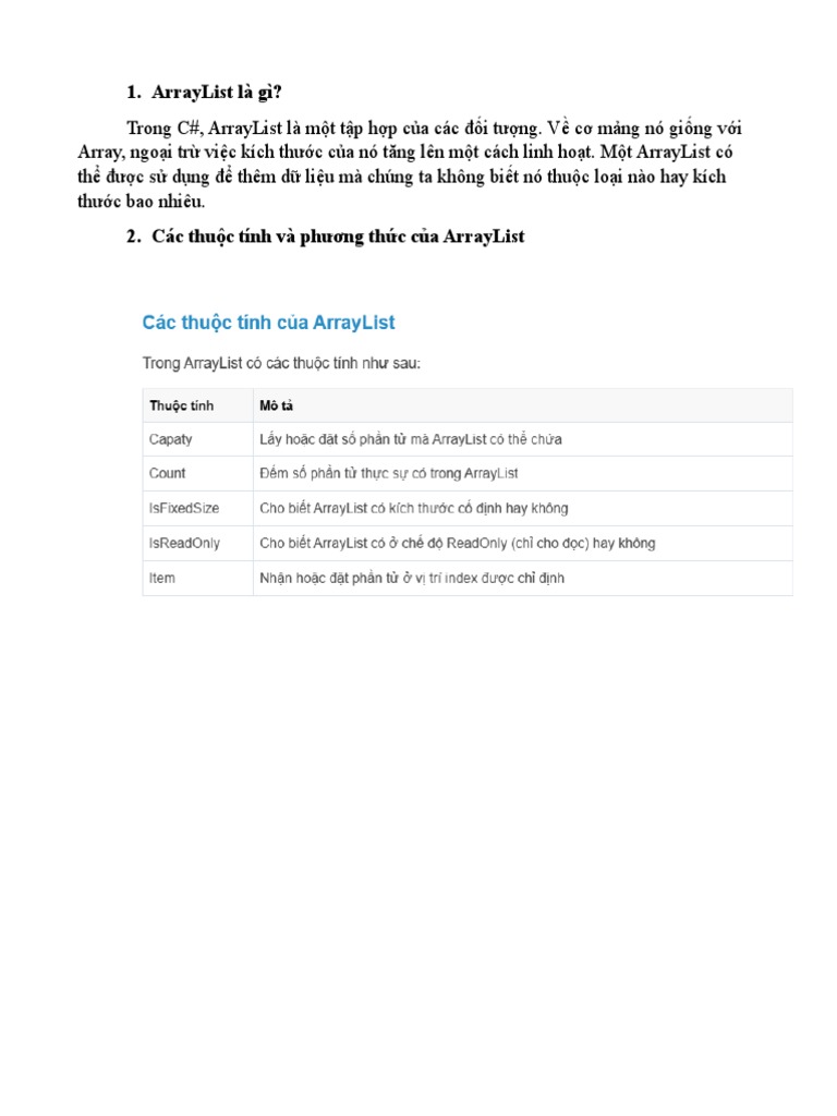 C# ArrayList | PDF