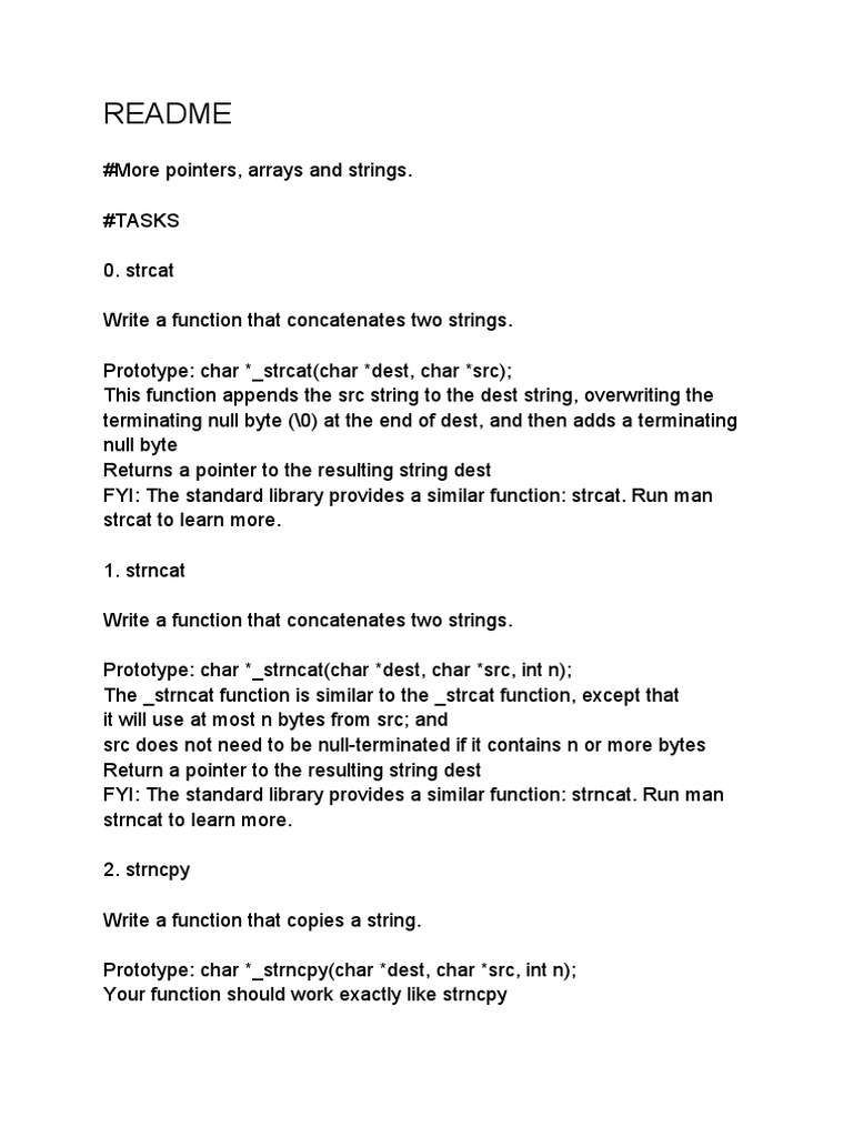 0x06. C - More Pointers, Arrays and Strings | PDF | Pointer (Computer Programming) | String ...