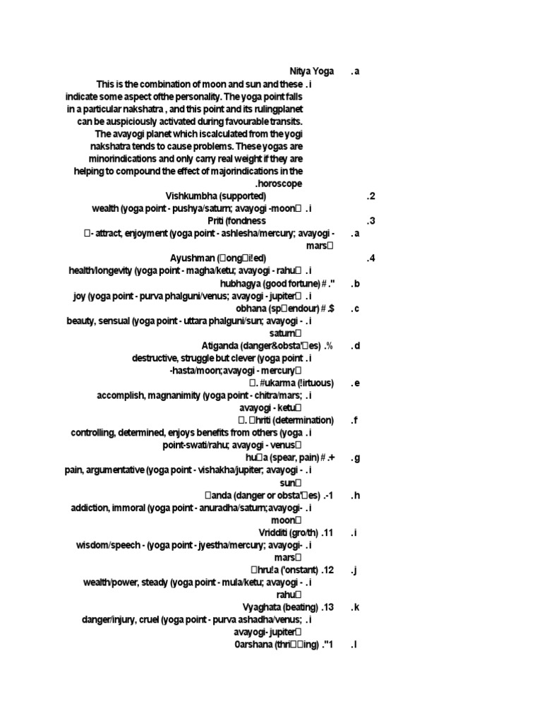 Nitya Yogas | PDF | Planets In Astrology | Hermeticism