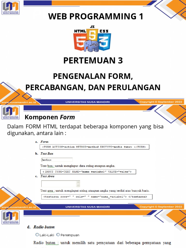 Pertemuan 5: Web Programming 1 | PDF | Karier & Perkembangan | Komputer
