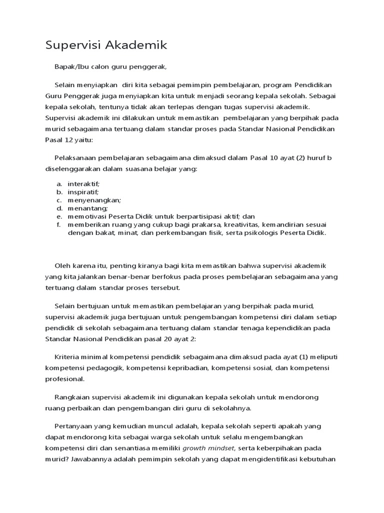 Supervisi Akademik | PDF | Pengembangan Diri | Sains & Matematika