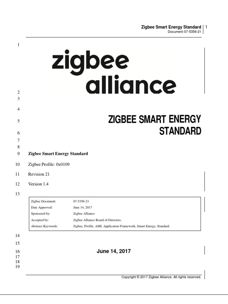 Docs 07 5356 21 Zse Zigbee Smart Energy Profile Specification | PDF | Trademark | Computing
