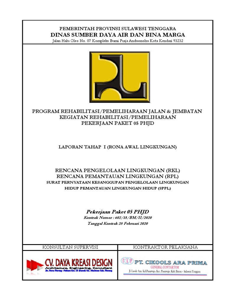 Laporan RKPPL PHJD Paket 5 Sultra Tahun 2020 | PDF