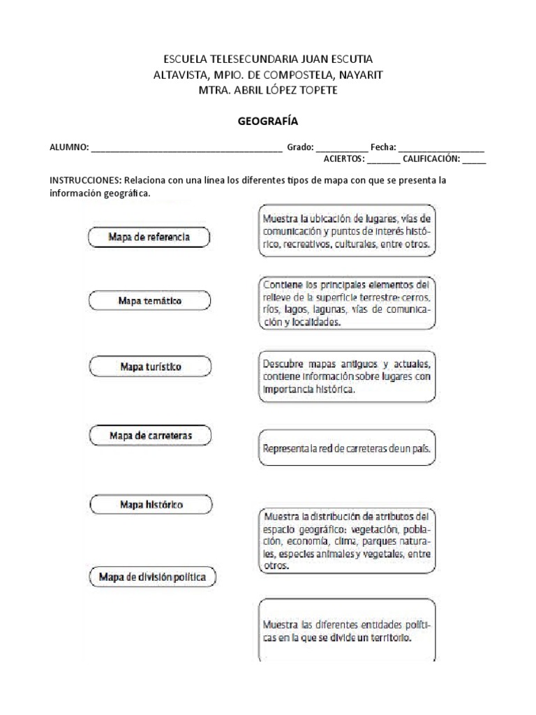 Examen Geografia | PDF | Métodos y materiales de enseñanza