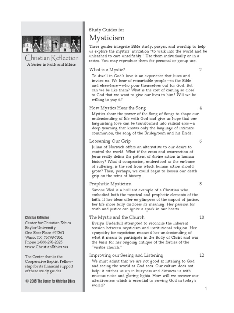 Mysticism Study Guides | PDF | Christian Mysticism | Mysticism