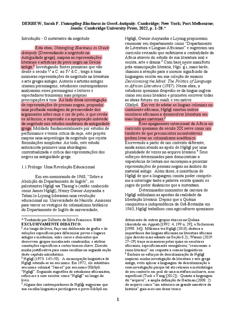 Aula05 - Sarah F. Derbew, Untangling Blackness in Greek Antiquity2 ...