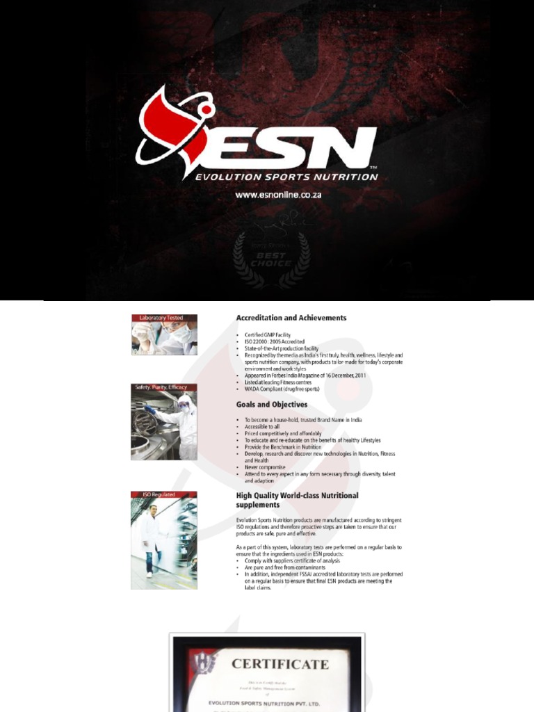 ESN PPT With MRP | PDF | Leucine | Sports Nutrition