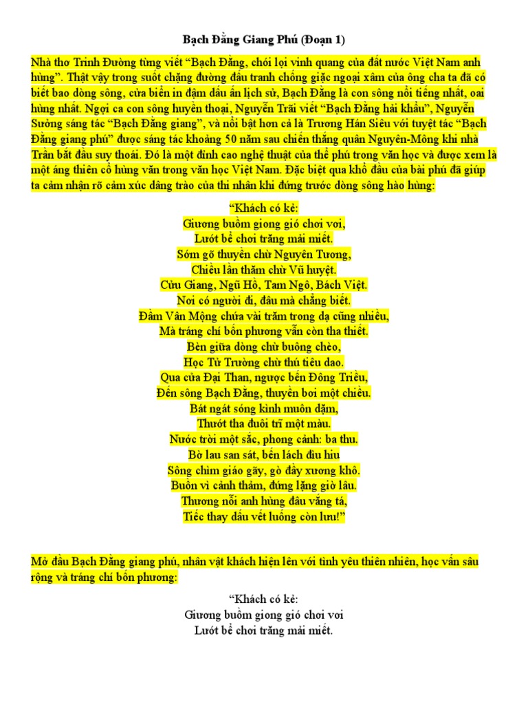 Bạch Đằng Giang Phú | PDF