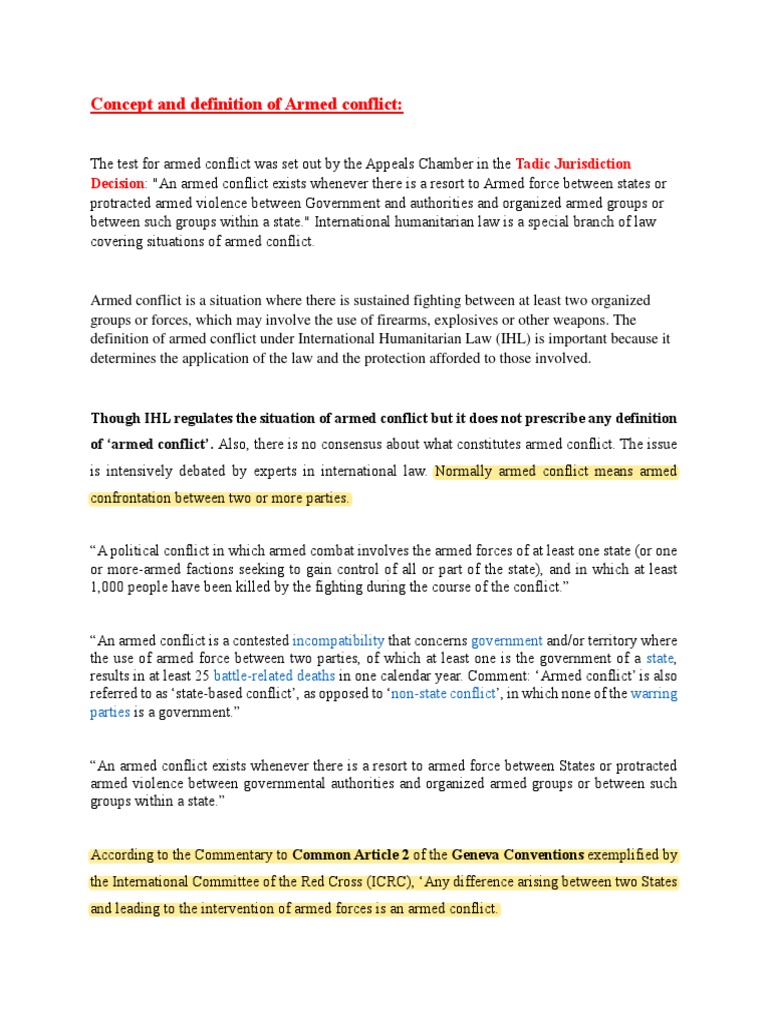 Chapter Two Concept and Definition of Armed Conflict | PDF ...