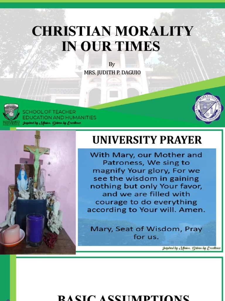 CFE 102 Basic Assumptions 1 | PDF | Conscience | Christian Ethics