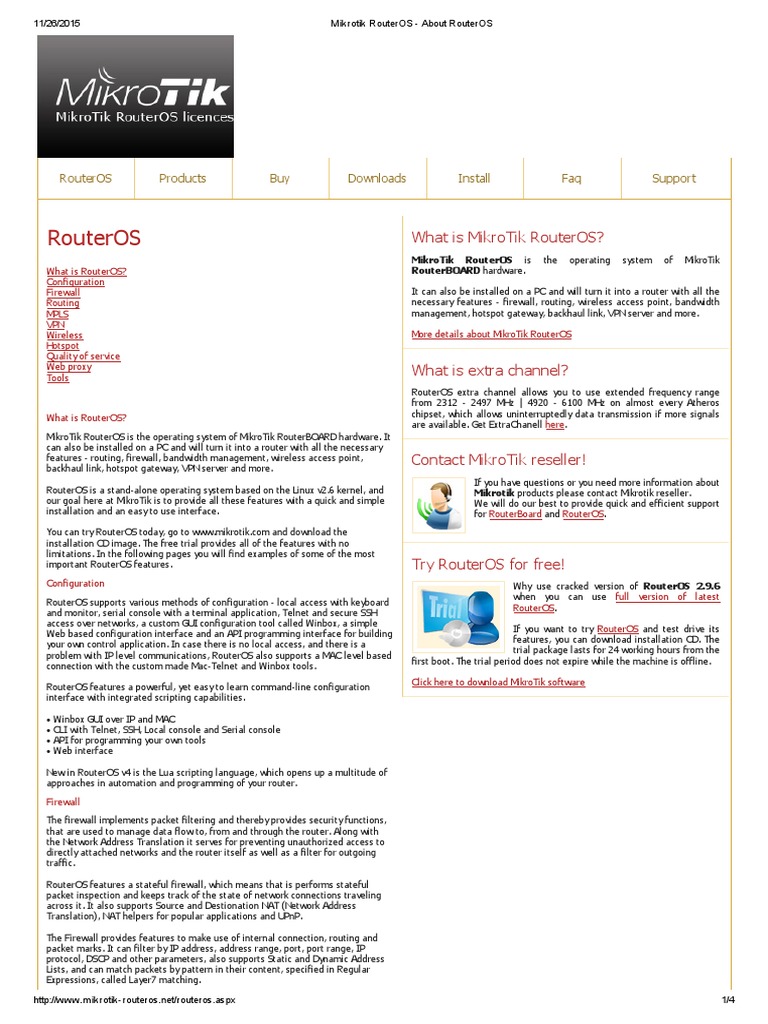 Mikrotik RouterOS - About RouterOS | PDF | Proxy Server | Networking