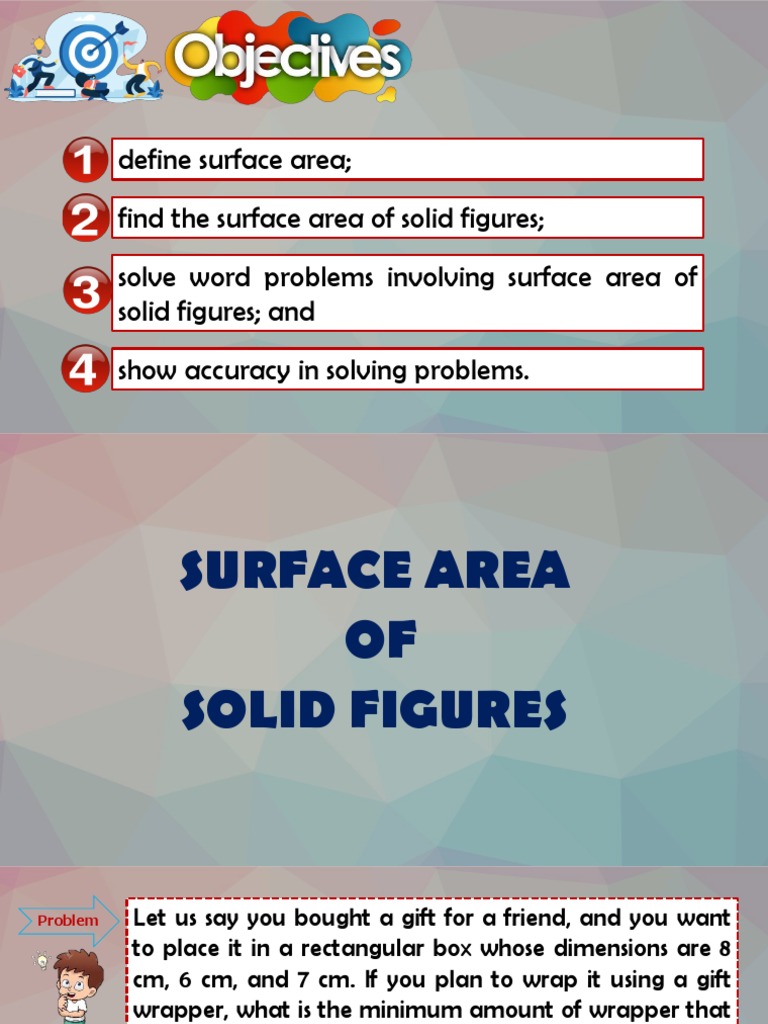 Lesson 4-Surface Area of Solid Figures | PDF | Area | Length