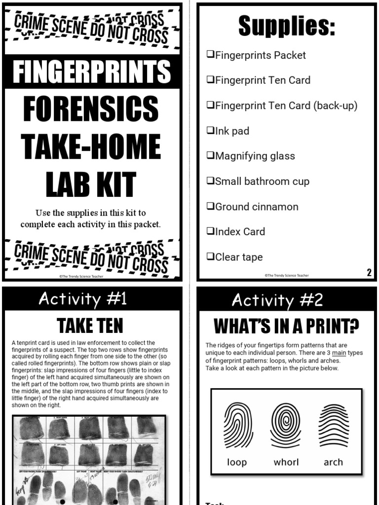 Forensics Take Home Lab Kit - Editable | PDF | Fingerprint | Techniques