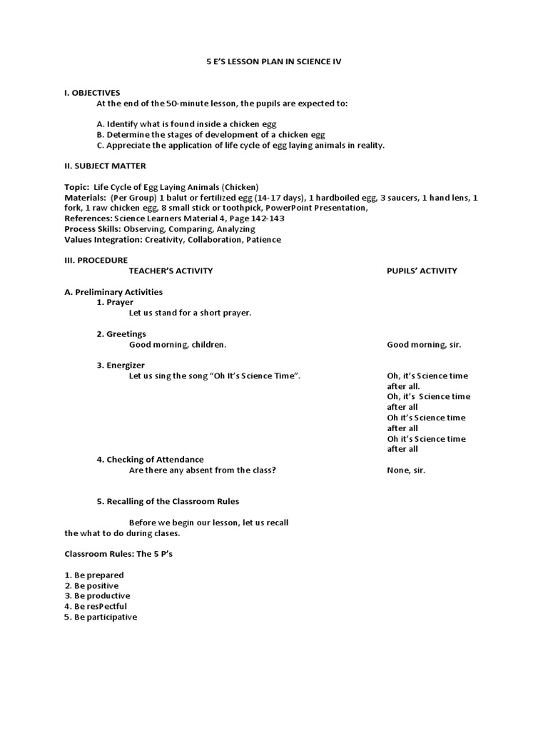 Life Cycle of Chickens Lesson Plan | PDF | Egg | Chicken