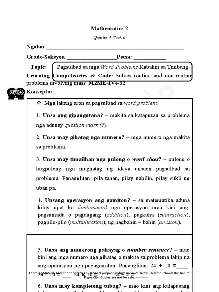 Math2 Q4 Week6 | PDF
