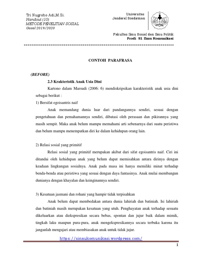 Contoh Parafrasa | PDF