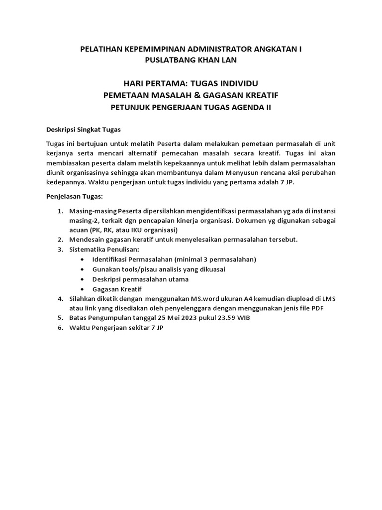 Day 01 Tugas Individu Agenda Ii Pka Angk I Puslatbang Khan Lan 2023 Pdf 