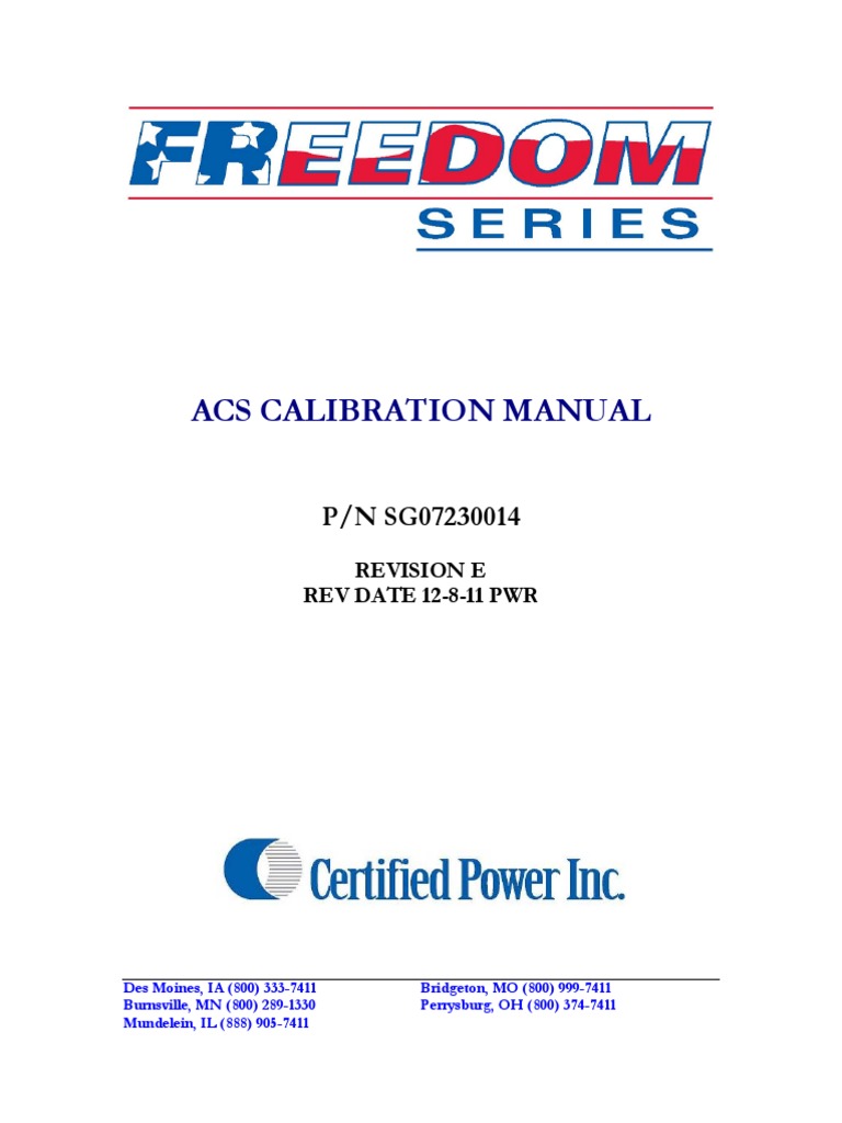 ACS Calibration Manual SG07230014 | PDF | Control Theory | Login