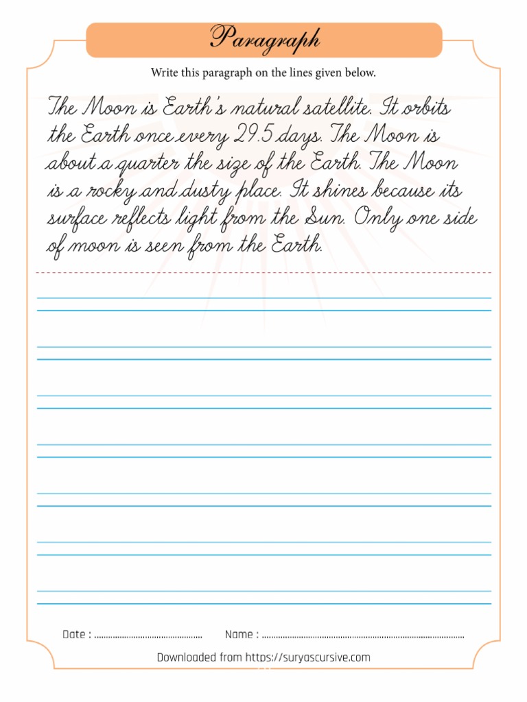 Cursive Paragraph Moon 2L | PDF
