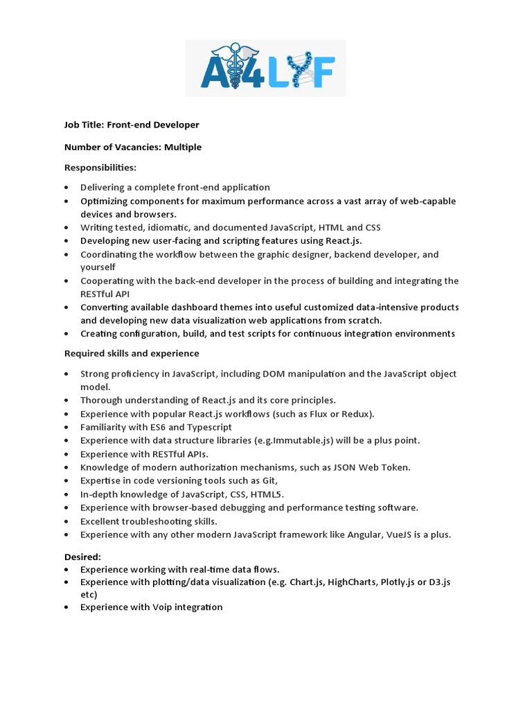 Front End Developer | PDF