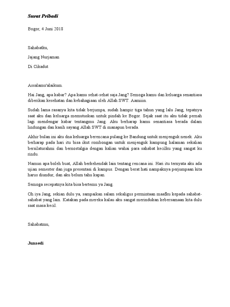 Contoh Surat Pribadi | PDF